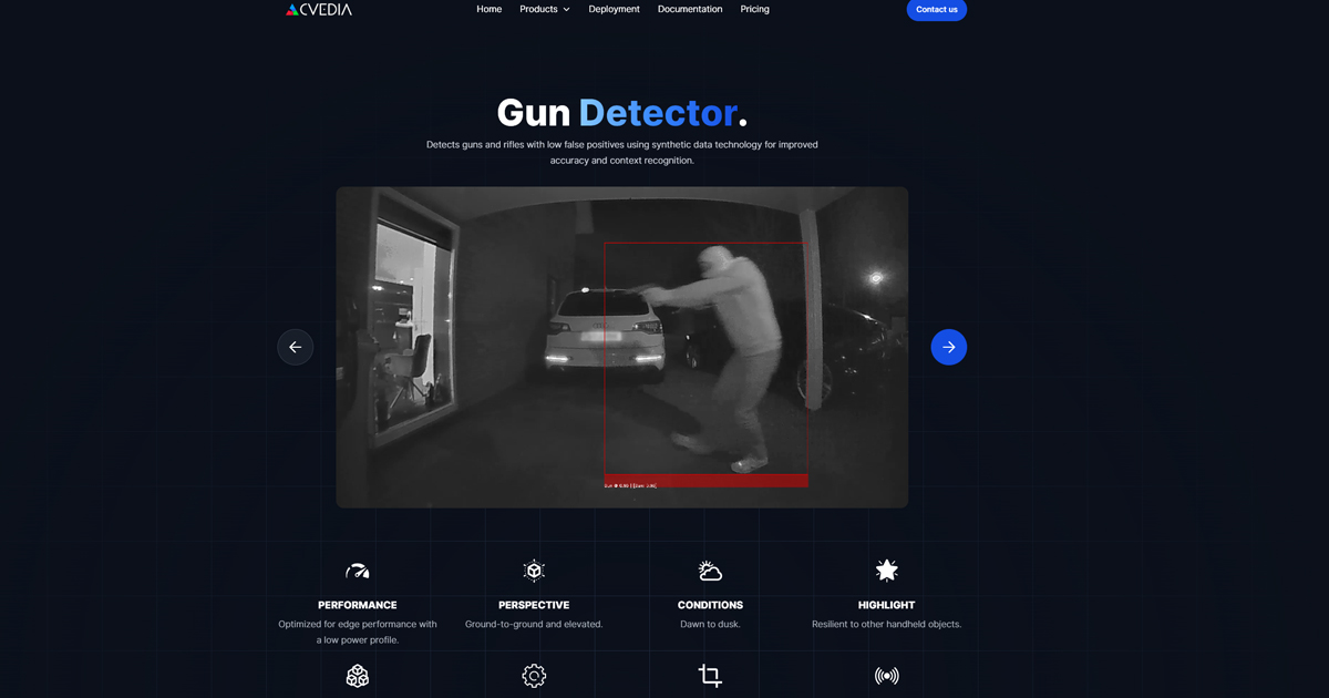 Gun Detection | CVEDIA | AI Video Analytics for any hardware